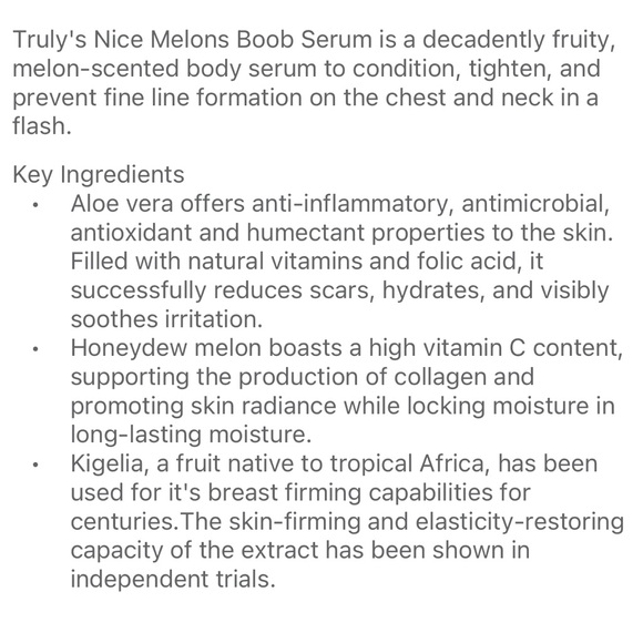 TRULY | Bath & Body | 2 Truly Nice Melons Boob Serum New Boobies Breast ...